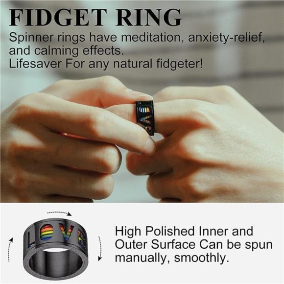 Jewelry | Pride Jewelry Fidget Band Rings For Men Women | Poshmark
